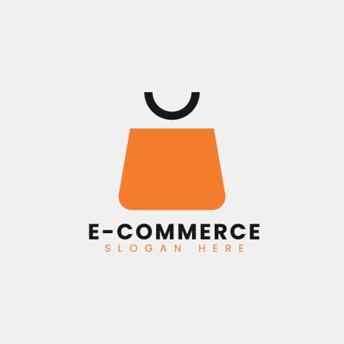 Modern ecommerce online shop store logo design Vector Image
