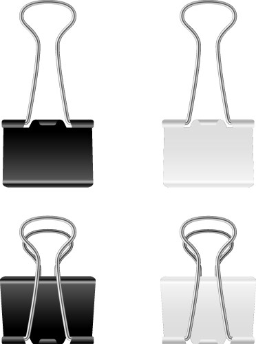 Binder clip hanging attach fix realistic mockup Vector Image