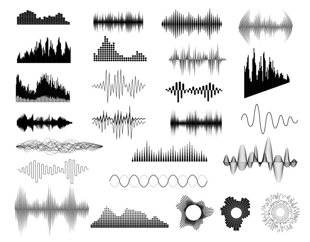 Abstract sound waves isolated on white background Vector Image