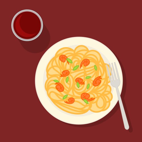 Pasta with sauce Royalty Free Vector Image - VectorStock