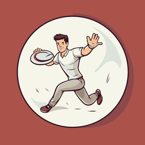 Cartoon man running fast isolated on white Vector Image