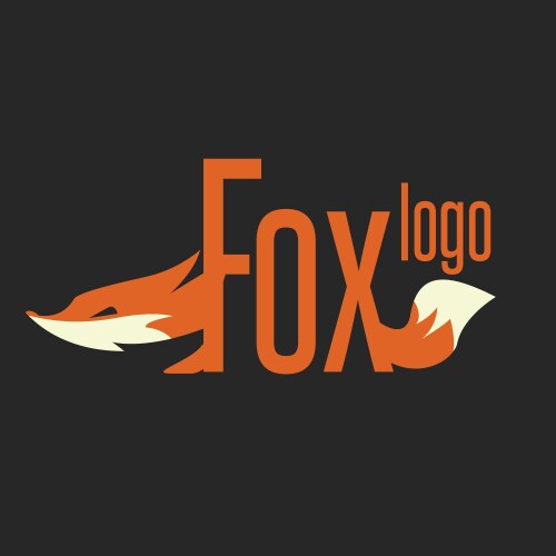 Modern fox heart logo Royalty Free Vector Image