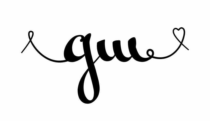 Ci initial wedding monogram calligraphy hand Vector Image