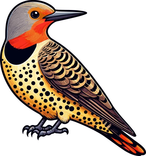 Northern flicker isolated on white background Vector Image