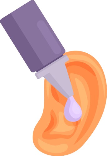 Use ear drops for infection icon cartoon Vector Image