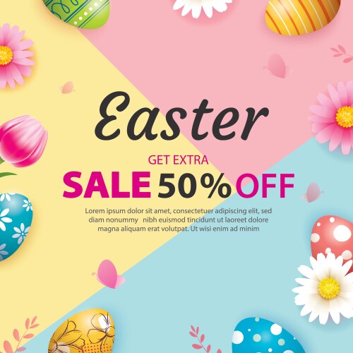 Holiday card with easter colorful eggs Royalty Free Vector