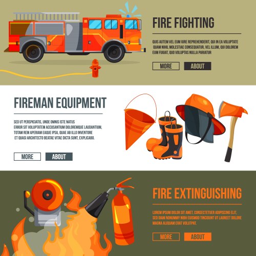 Firefighters tools set Royalty Free Vector Image