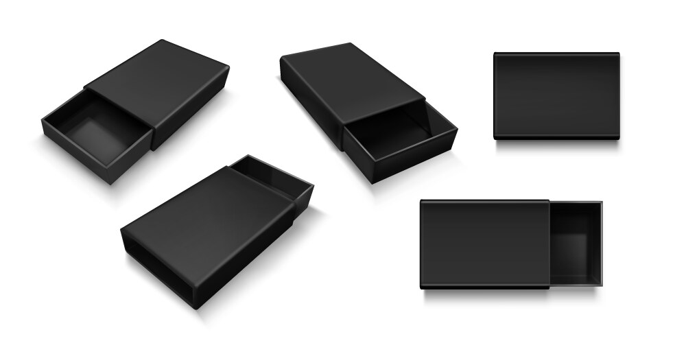 Open slide box mockup realistic Royalty Free Vector Image