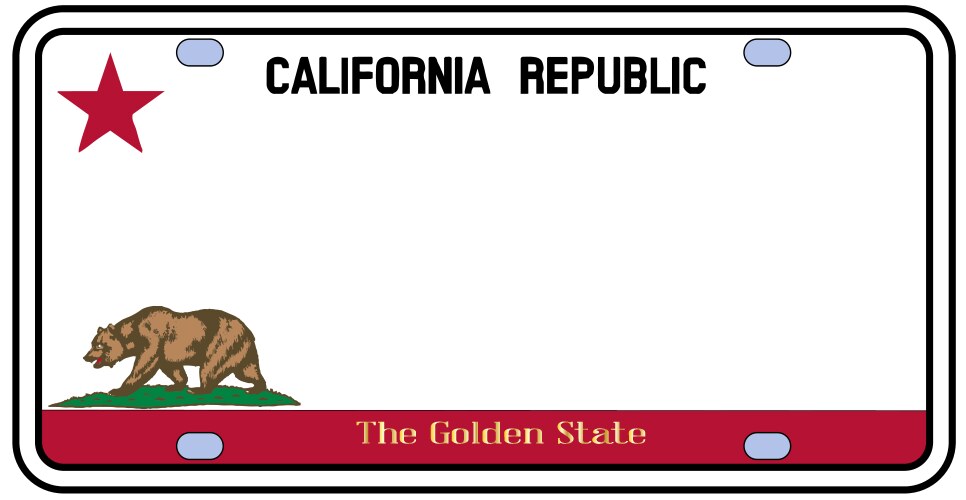 California License Plates Vector Images (94)