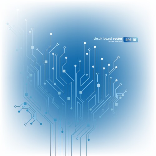 Circuit board technology cpu microprocessor Vector Image