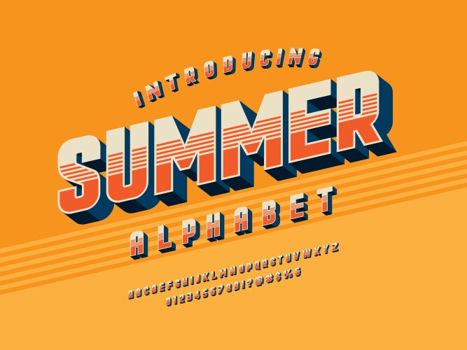 Retro font Royalty Free Vector Image - VectorStock