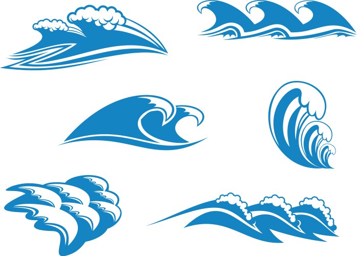 Wave symbols Royalty Free Vector Image - VectorStock