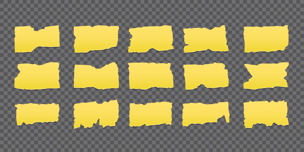 Set of blank tear cut papers collage shape Vector Image