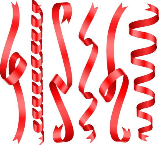 Flying red silk textile fabric flag satin ribbon Vector Image