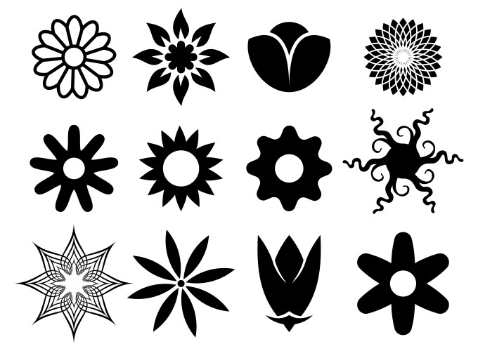 Flowers icon set Royalty Free Vector Image - VectorStock