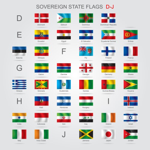 Flags of asia set Royalty Free Vector Image - VectorStock