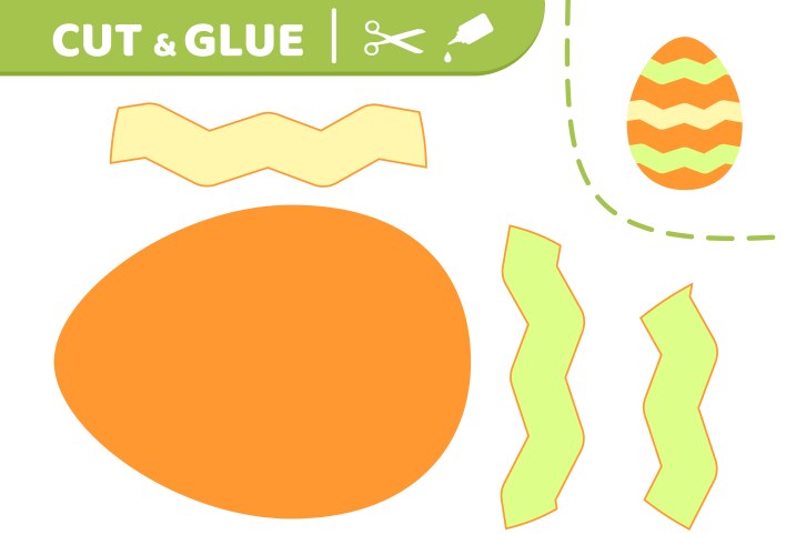 Cut and glue hare hunting eggs easter bunny Vector Image