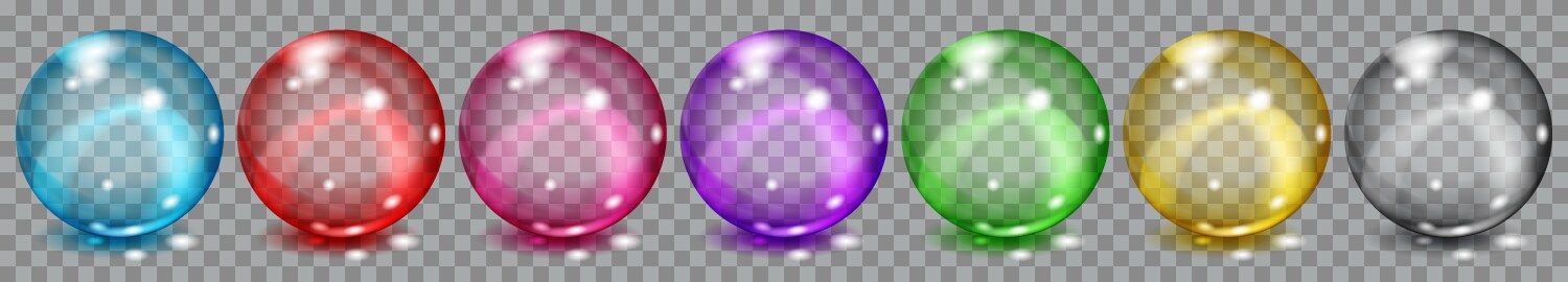 Transparent colored spheres Royalty Free Vector Image