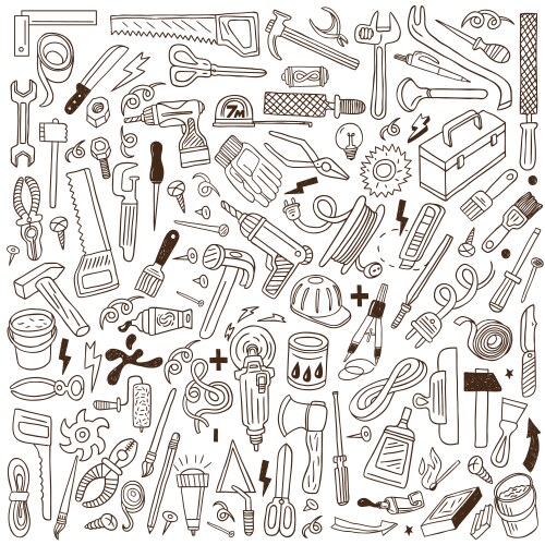 Online education doodles set Royalty Free Vector Image