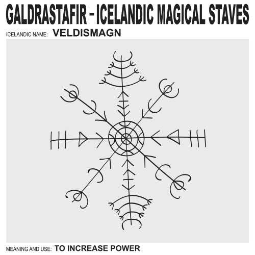 Ancient icelandic magical staves galdratoluskip Vector Image