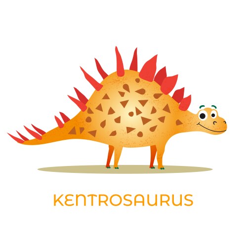 Cartoon doedicurus dinosaur isolated character Vector Image