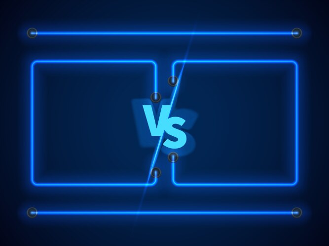 Glowing versus screen pink vs blue confrontation Vector Image