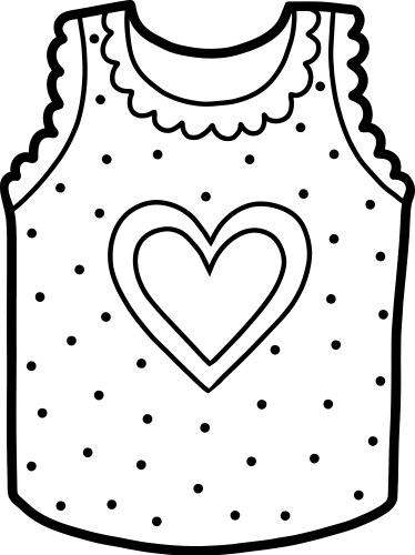 Coloring book vest with a heart Royalty Free Vector Image