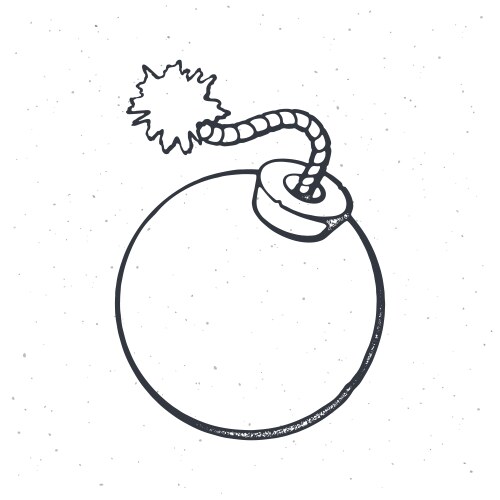 Bomb with burning fuse sketch Royalty Free Vector Image
