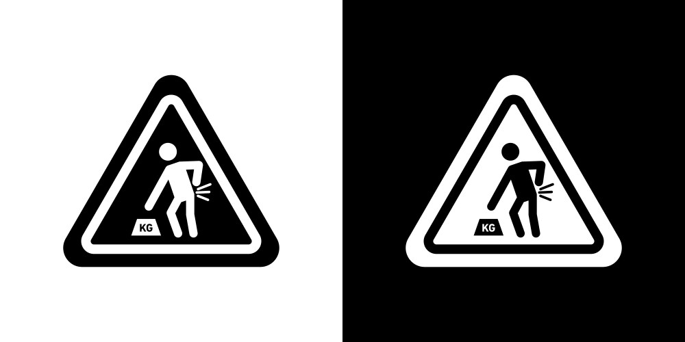 Warning heavy object sign icon set caution Vector Image