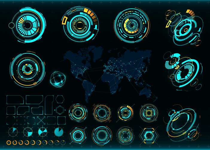 Sci fi futuristic user interface Royalty Free Vector Image