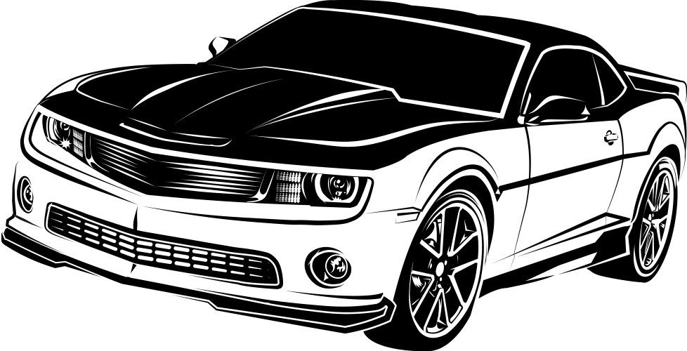 Brown camaro z28 muscle car Royalty Free Vector Image