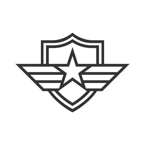 Military icon on white background armed symbol Vector Image