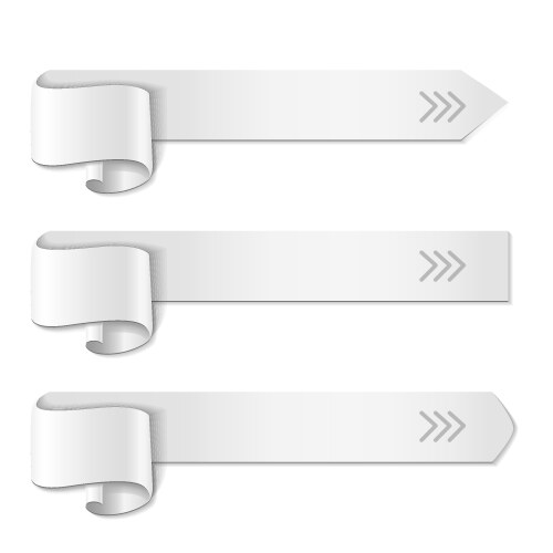 Realistic white ribbons for your design project Vector Image