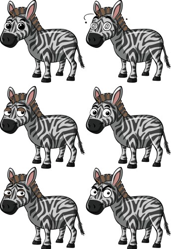 Zebra with sad smile Royalty Free Vector Image