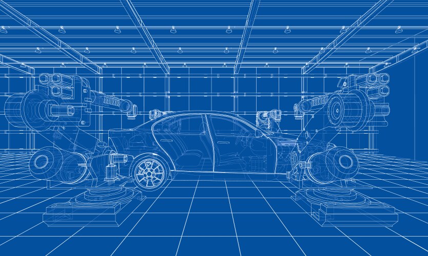 Assembly motor vehicle Royalty Free Vector Image