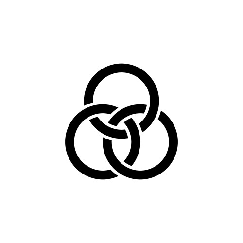 Line triple knot symbol three rounded ends Vector Image