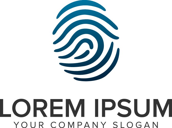 Fingerprint scan logo privacy cyber security Vector Image