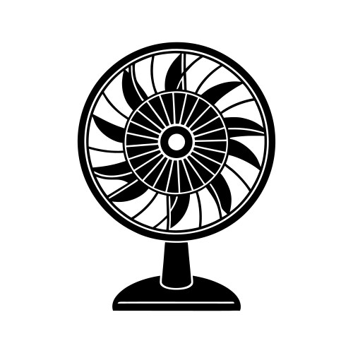 Table fan art silhouette Royalty Free Vector Image