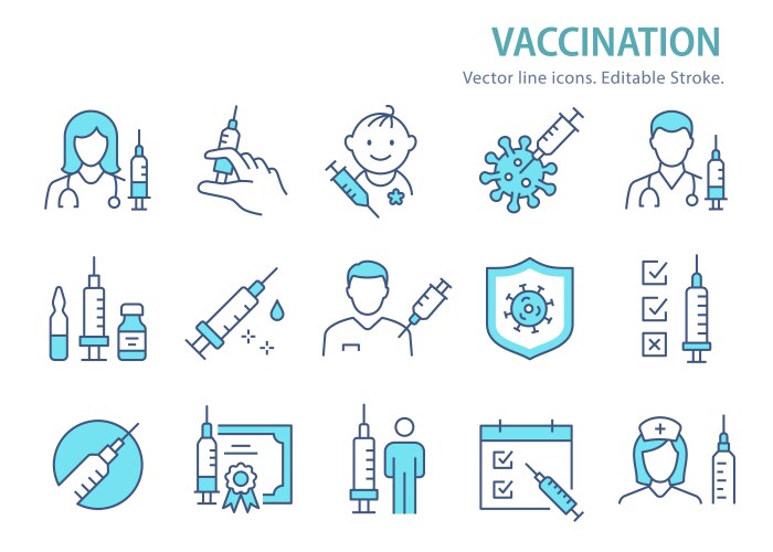 02 blue business icons set Royalty Free Vector Image