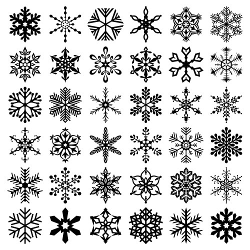 Snowflake winter set Royalty Free Vector Image
