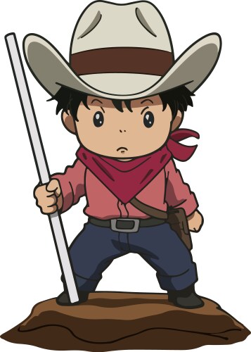 Cowboy stickers set clipart calculations Vector Image