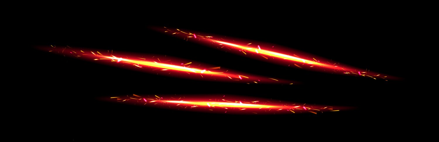 Fire lines with light sparks cracker trail effect Vector Image