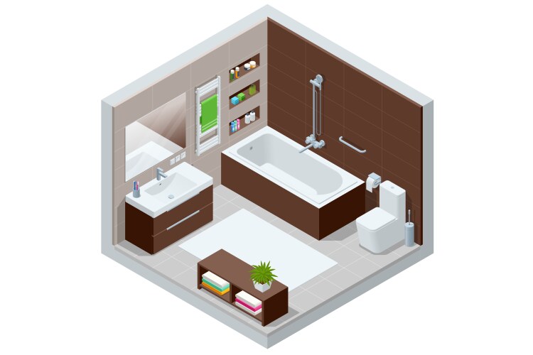 Bathroom modern interior Royalty Free Vector Image