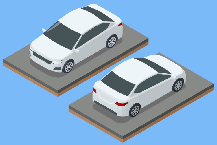 Isometricfastback liftback car template Royalty Free Vector