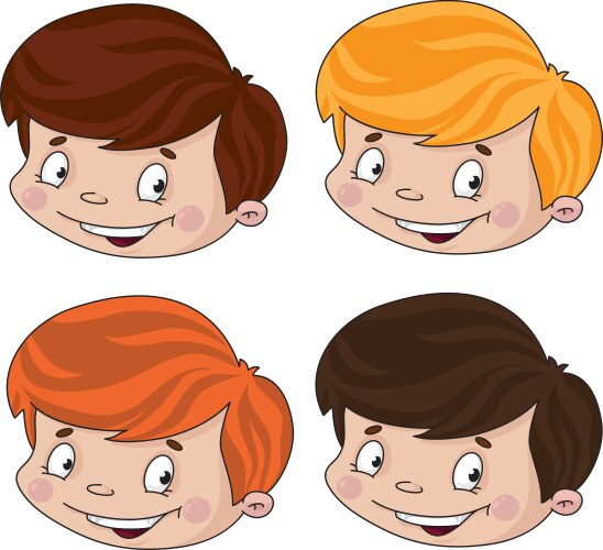 Boy cartoon head isolated Royalty Free Vector Image