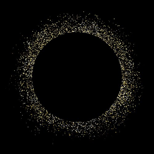 Gold round frame and glitter glowing particles Vector Image