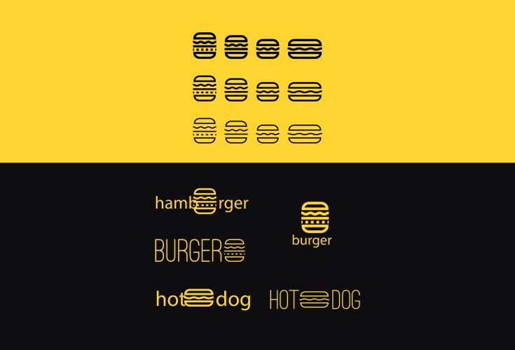 Fast food ingredients for hamburger cheeseburger Vector Image