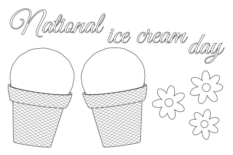 Ice cream coloring page set Royalty Free Vector Image