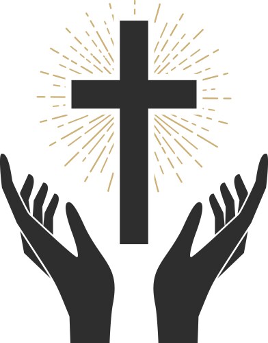 Magic hands holding moon hand drawn mystical arms Vector Image