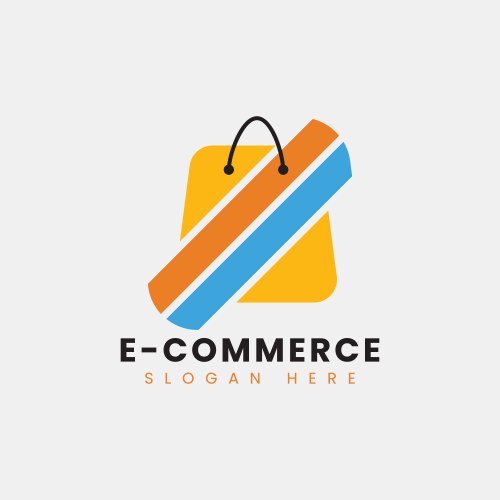 Modern ecommerce online shop store logo design Vector Image